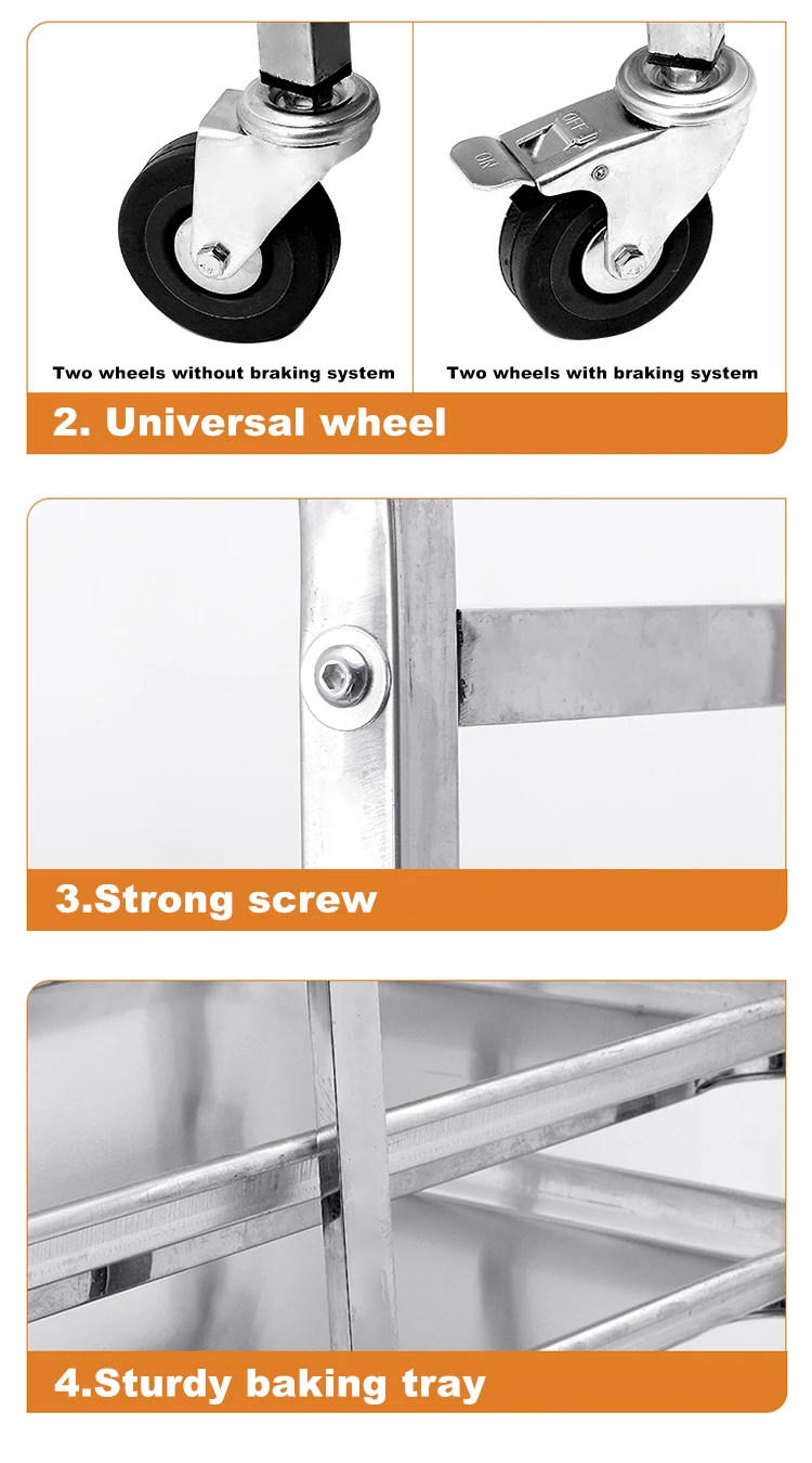 Customized Stainless Steel Bakery Rack Trolley Baking Cart Aluminum ...