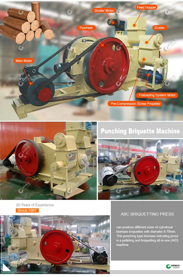 NEW Automatic Biomass Charcoal Wood Screw Briquette Press for ...