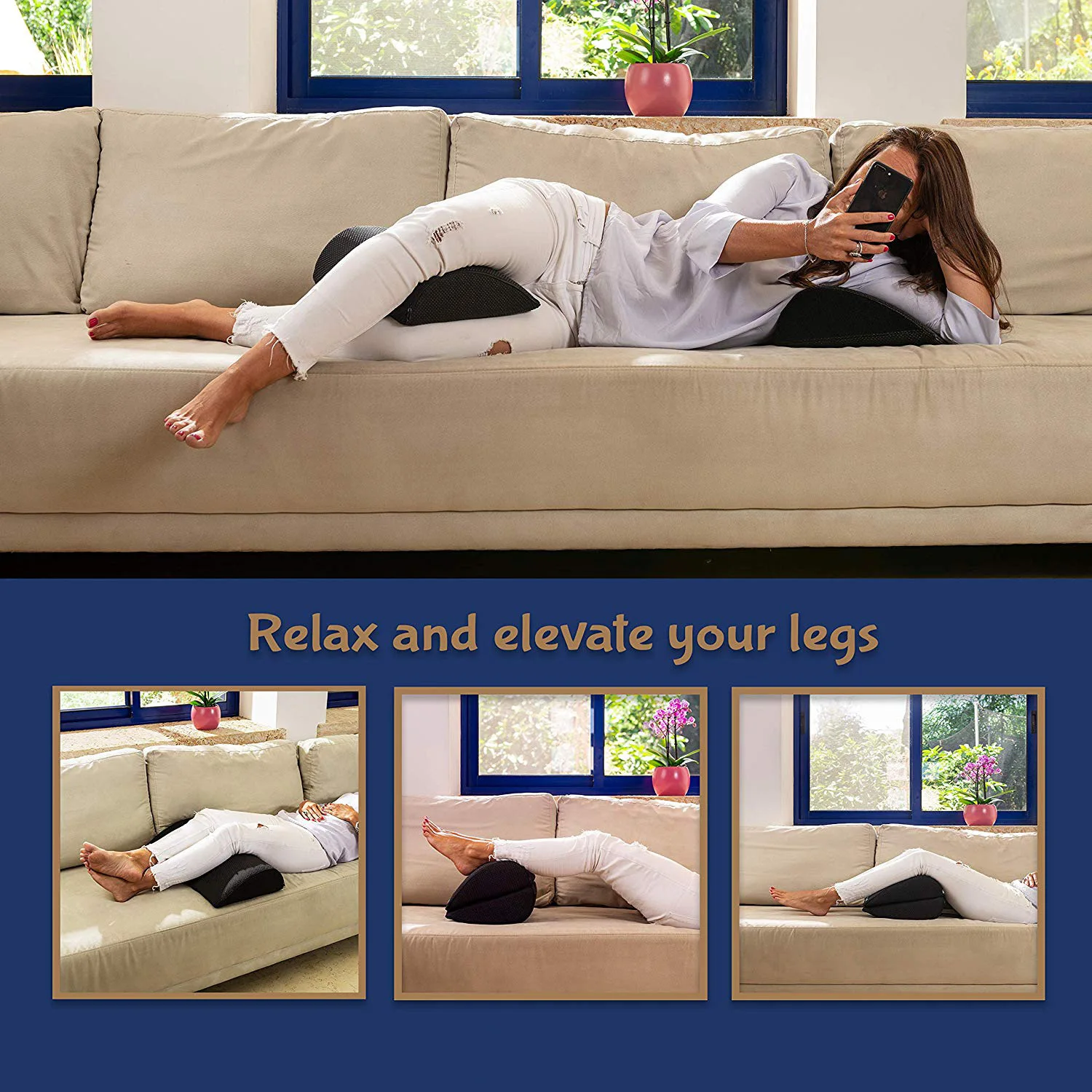 Oeko-tex Ergonomic Detachable Base Adjustable Bolster Home Office Under ...