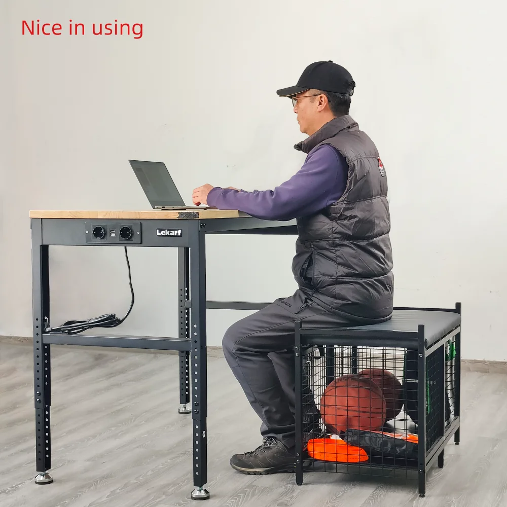 Black Workbench With Storage Containers Storage Bench Seat Metal Tool ...