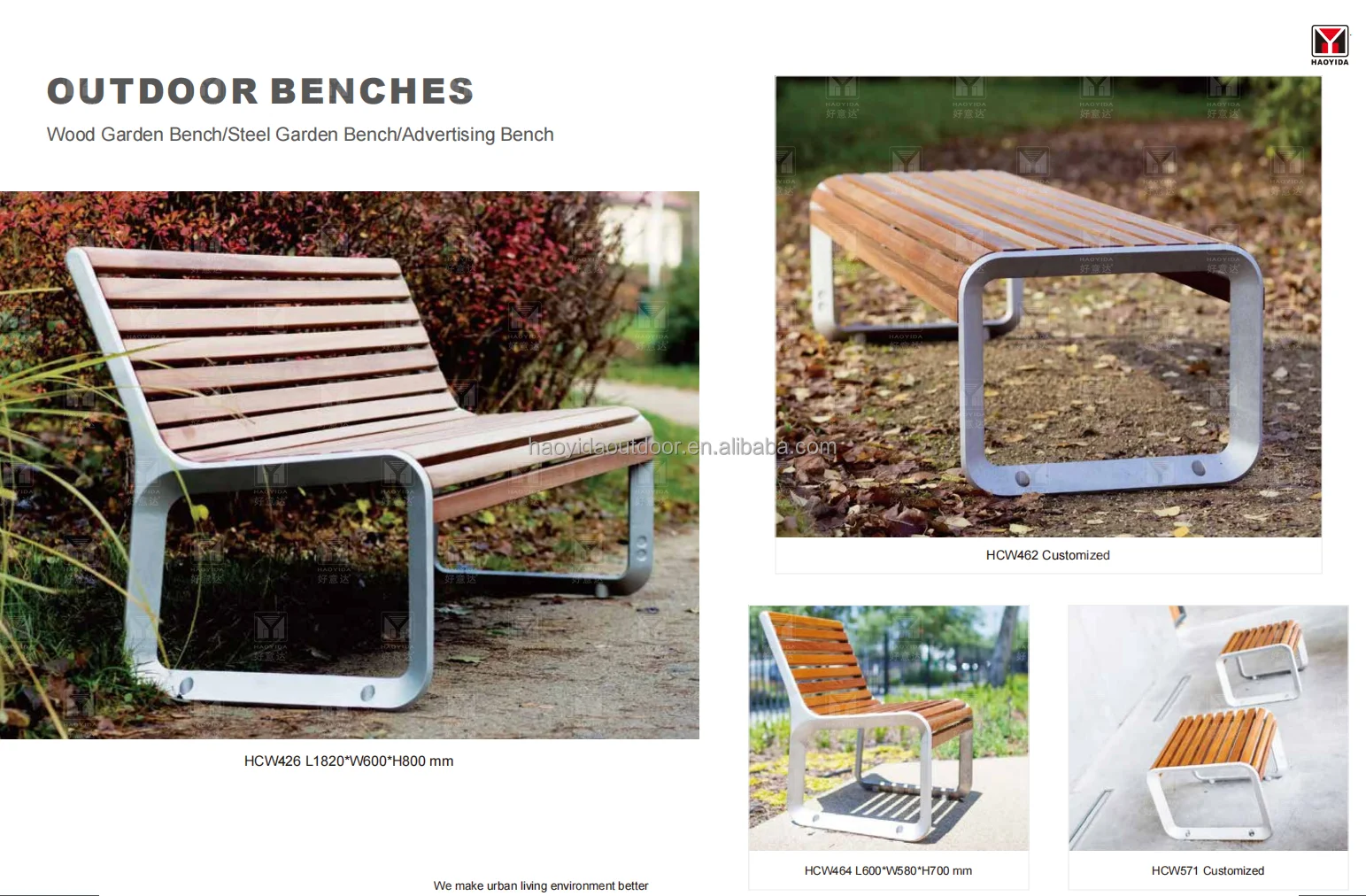 3-seater Bench Seat - Durable Outdoor Wooden Long Bench