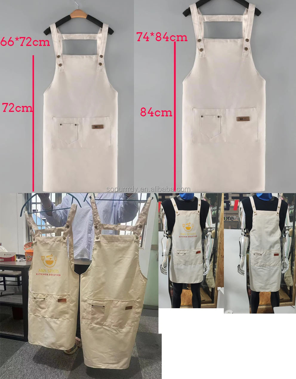 Wholesale Custom Logo Cotton Canvas Waterproof Chef Cooking Aprons For ...