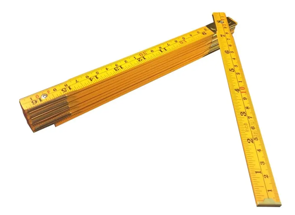 Folding Wooden Stick Ruler - Inch & Metric 6-foot-6-inch