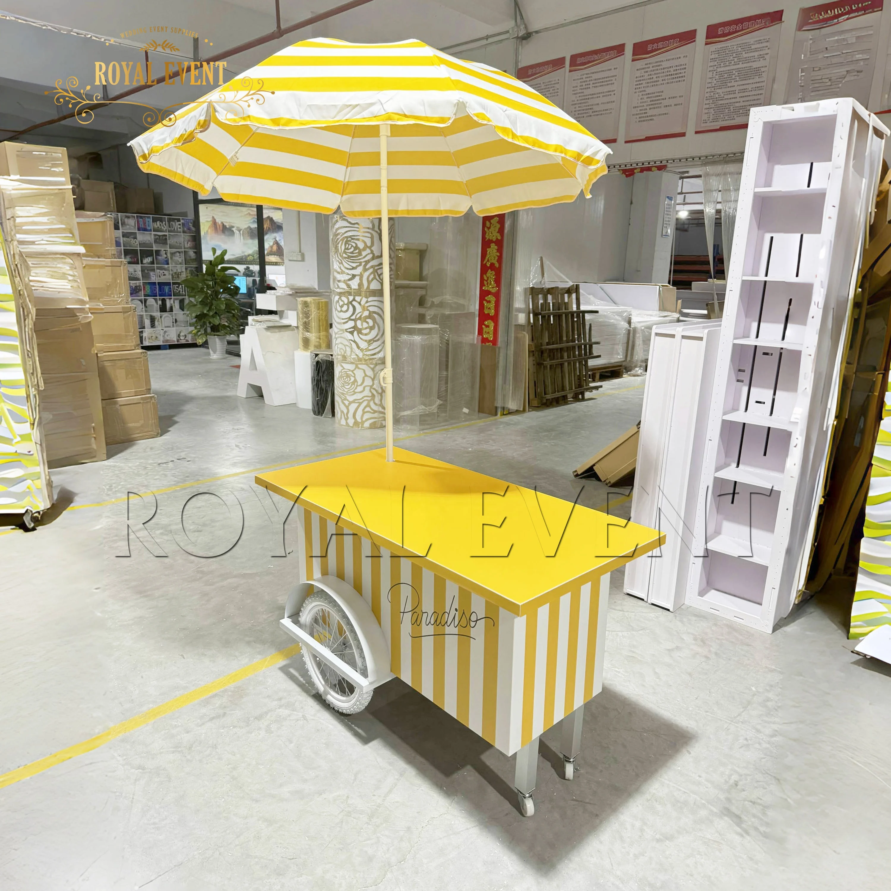 Luxury Gold Acrylic Dessert Candy Bar Cart with Wheels