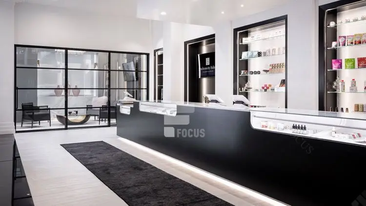 Smoke Shop Display Glass Display Counter Dispensary Store Interior 3D ...
