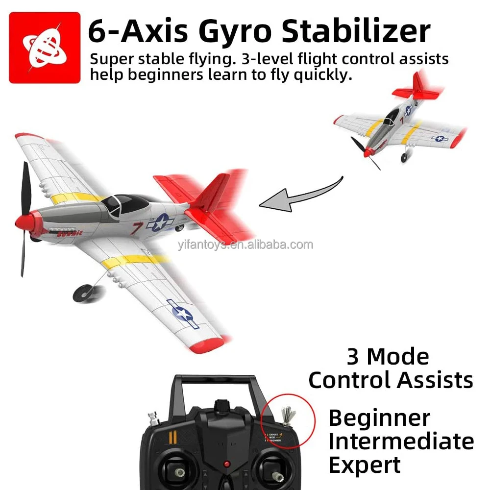 Volantexrc 76801r Rc Gliders 2.4ghz 4ch Epo Cessna P51 Mustang Remote ...