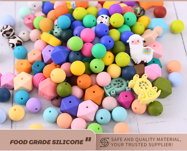 Factory Wholesale Food Grade Bpa Free 9mm 12mm 15mm 19mm Round Teething ...