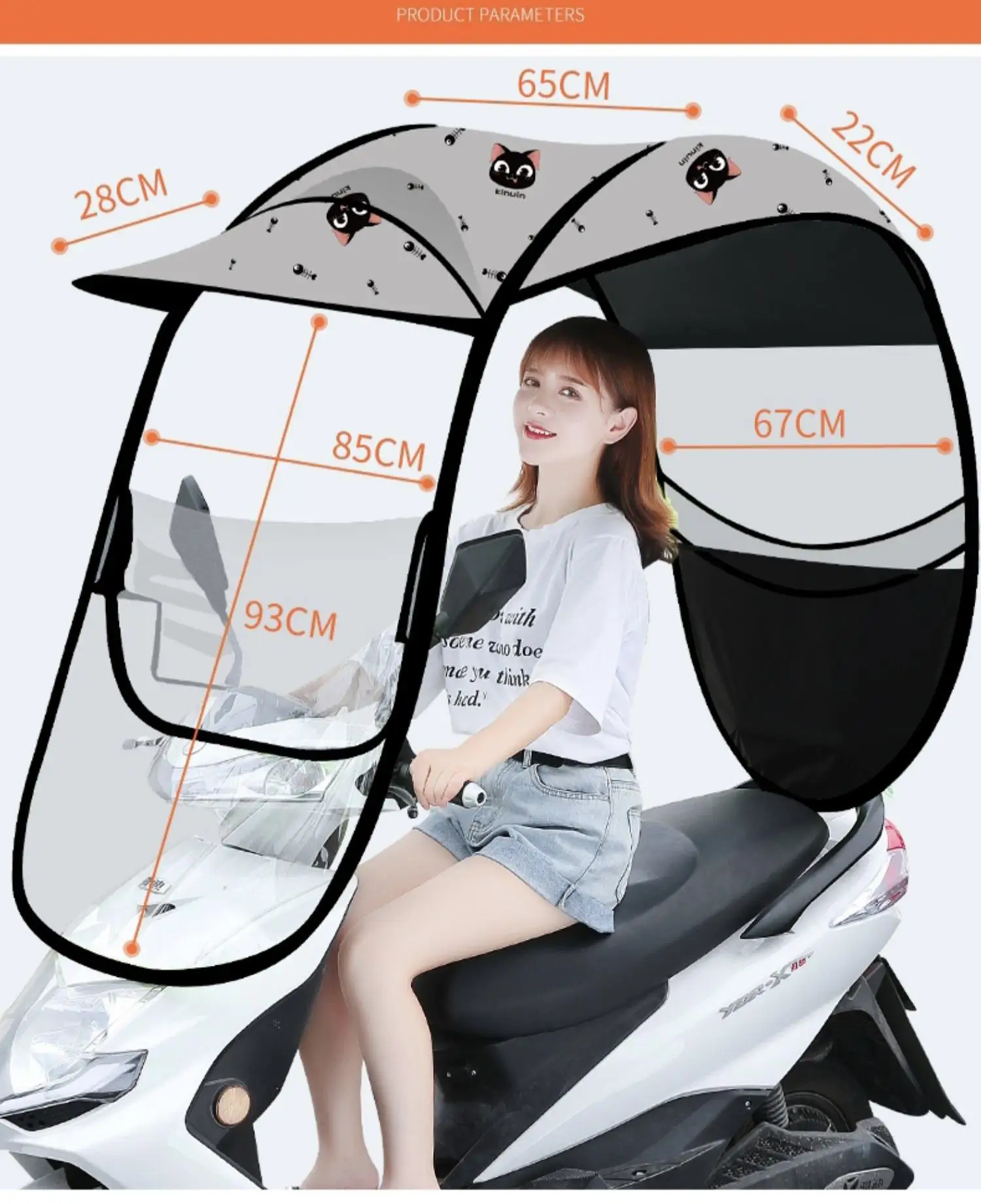 Motorcycle Umbrella Window Design Sunscreen Rain Canopy Mobility ...