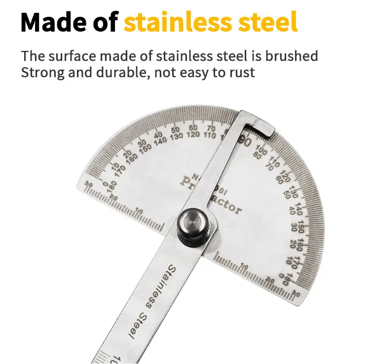 180 Degree Protractor Metal Angle Finder Angle Ruler Woodworking Tools ...