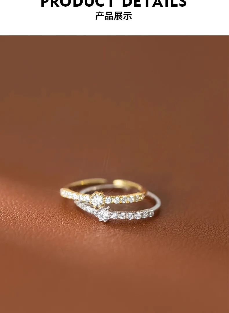 Unique Design 925 Sterling Silver Pave Hollow Diamond Ring