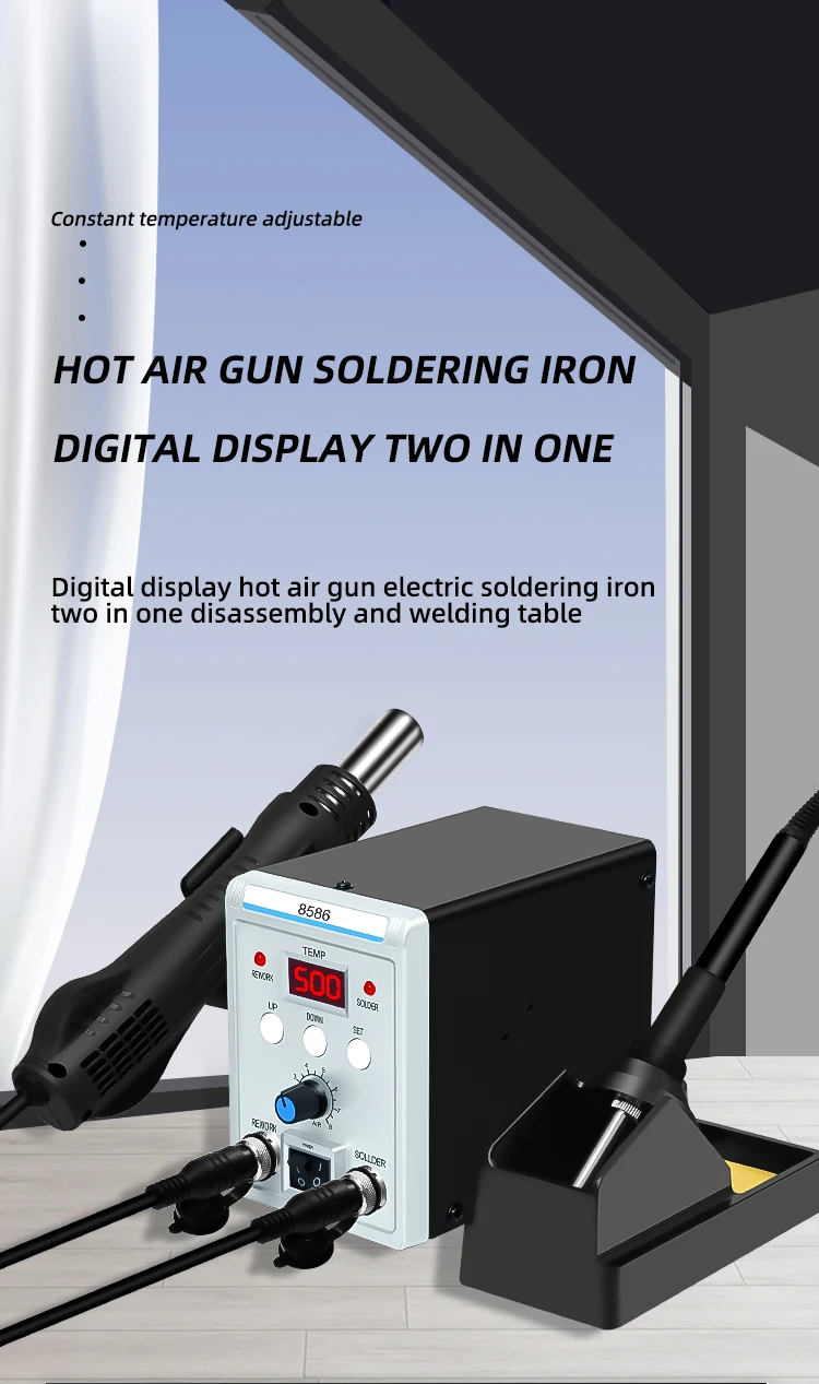2 In 1 Rework Soldering Station 700w Hot Air Heat Gun And Soldering ...