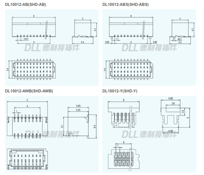 Equivalent Of Jst Shd 1.0mm Shdr-04v-s-b Shdr-06v-s-b Shdr-08v-s-b Shdr ...