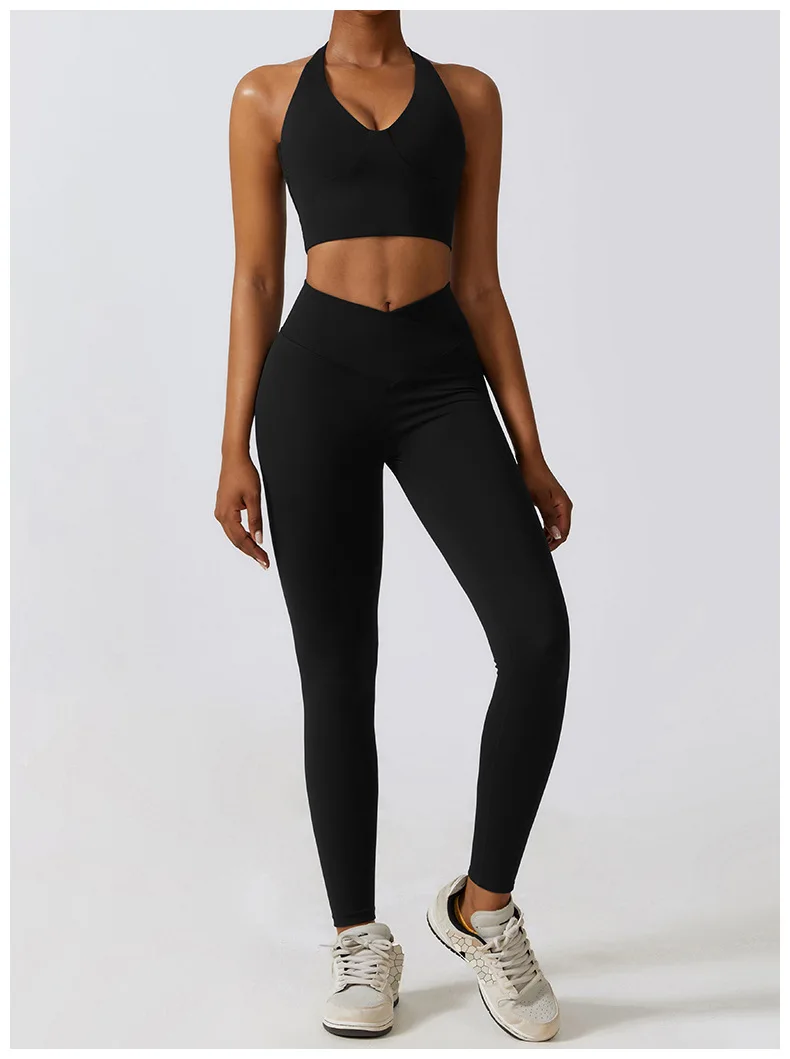 Wholesale High Waist Leggings Sets Women Comfortable High Elastic Gym ...