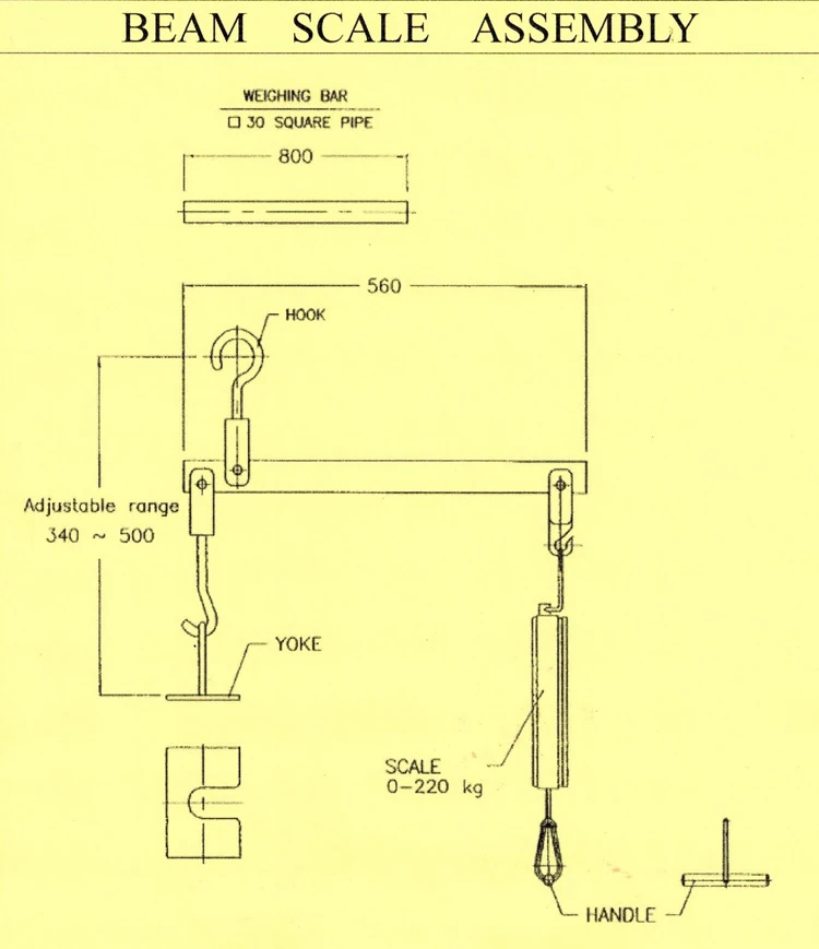 Impa 650765 CO2 Cylinder Steelyard Scale - 220KGS Marine Use