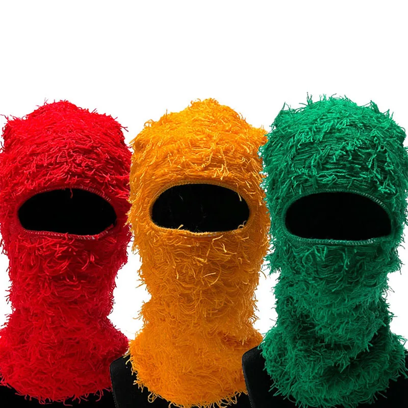 Custom Logo Knitted Balaclava Wind Proof Winter Beanie Cap Full Face ...