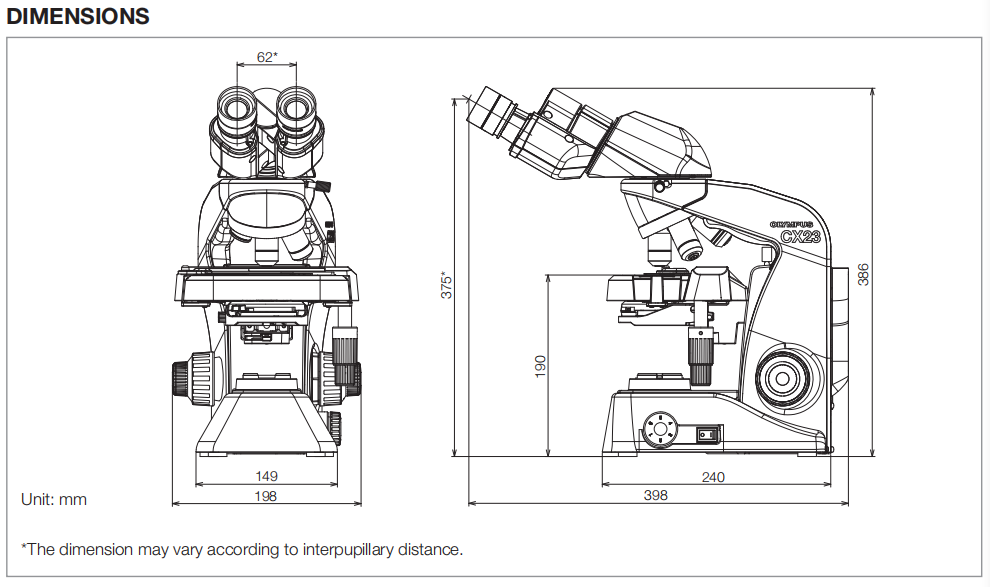 LED Olympus Binocular Microscope CX23 - Biological Microscope