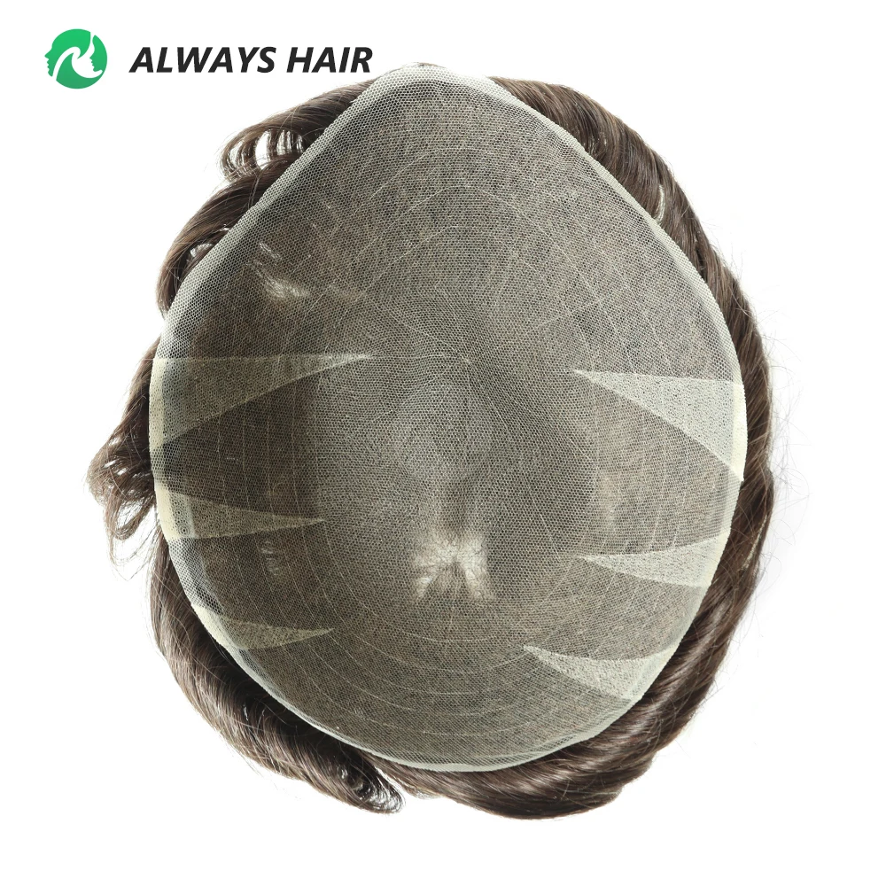 Large Stock Swiss Lace Toupee Men Undetectable Hairline Breathable Hair ...