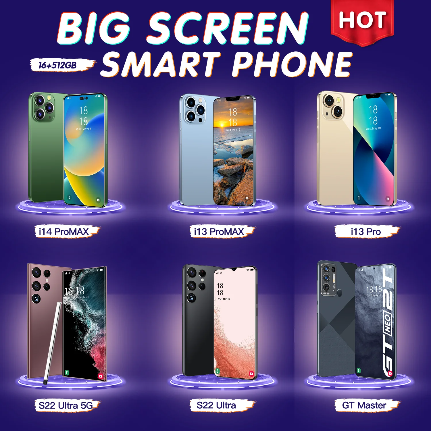 Original Phone 6.7 Inch Android Smartphone 5g Phone Global Version ...