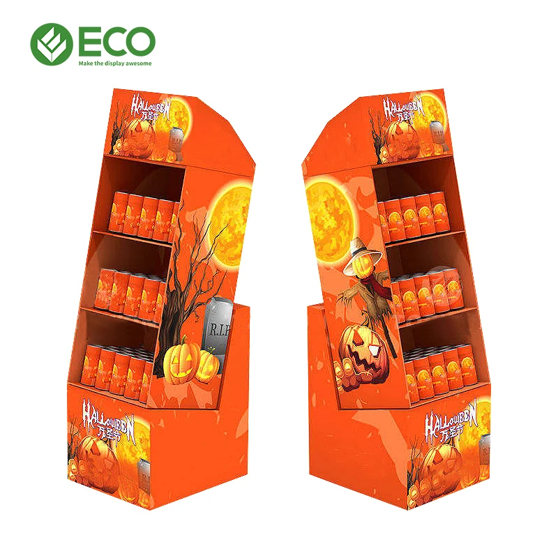Eco Custom Halloween Corrugated Paper Display Stand Cardboard Floor ...