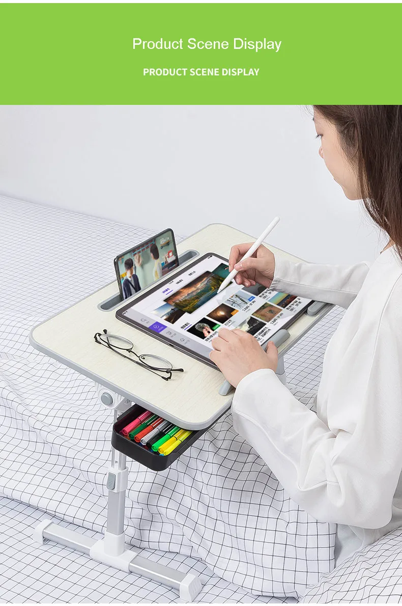 Laptop Desk for Bed, Adjustable Laptop Bed Tray Foldable Laptop Table ...