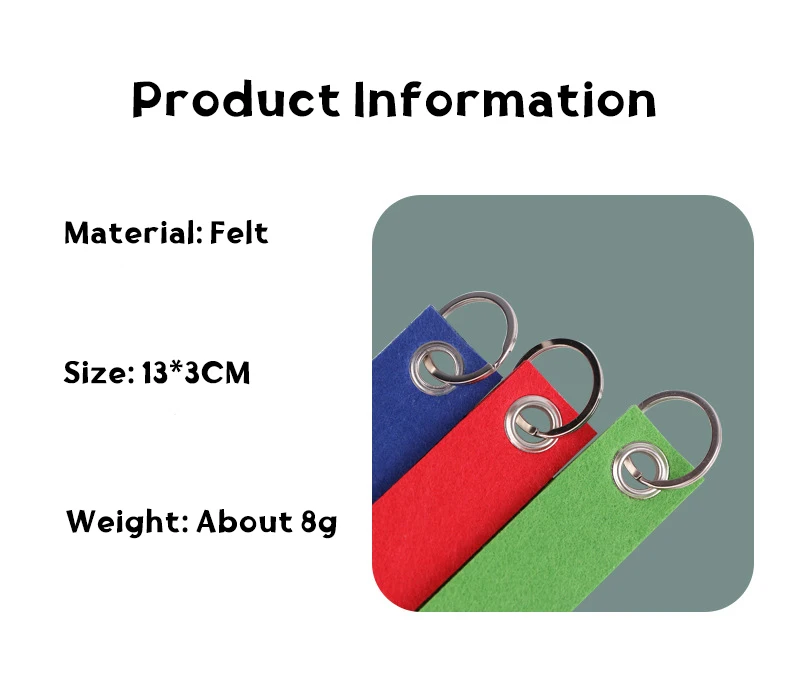 Custom Shape Promotional Printable Felt Key Chain Ring For Advertising ...