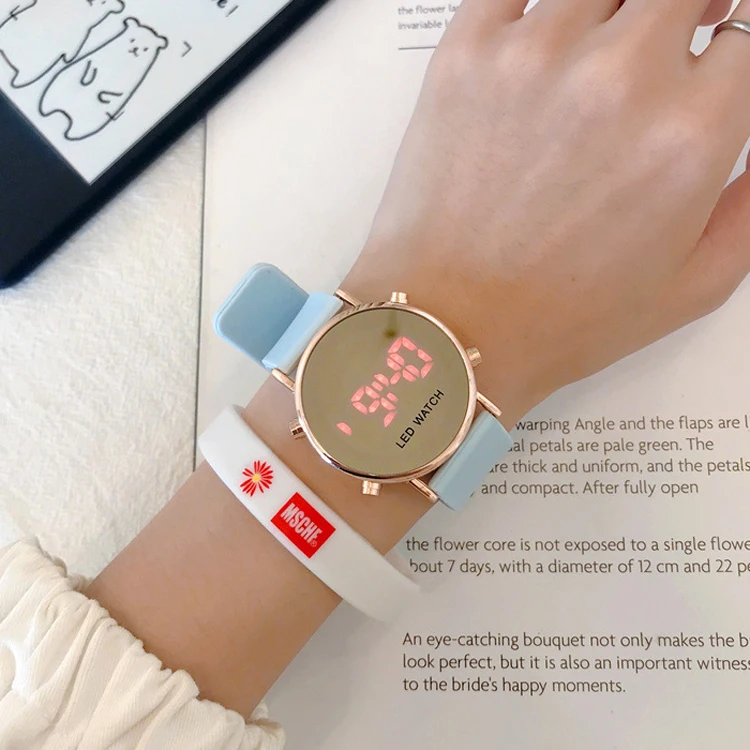 Fashion Silicone Strap Candy Color Kids Digital Electronic Wrist ...