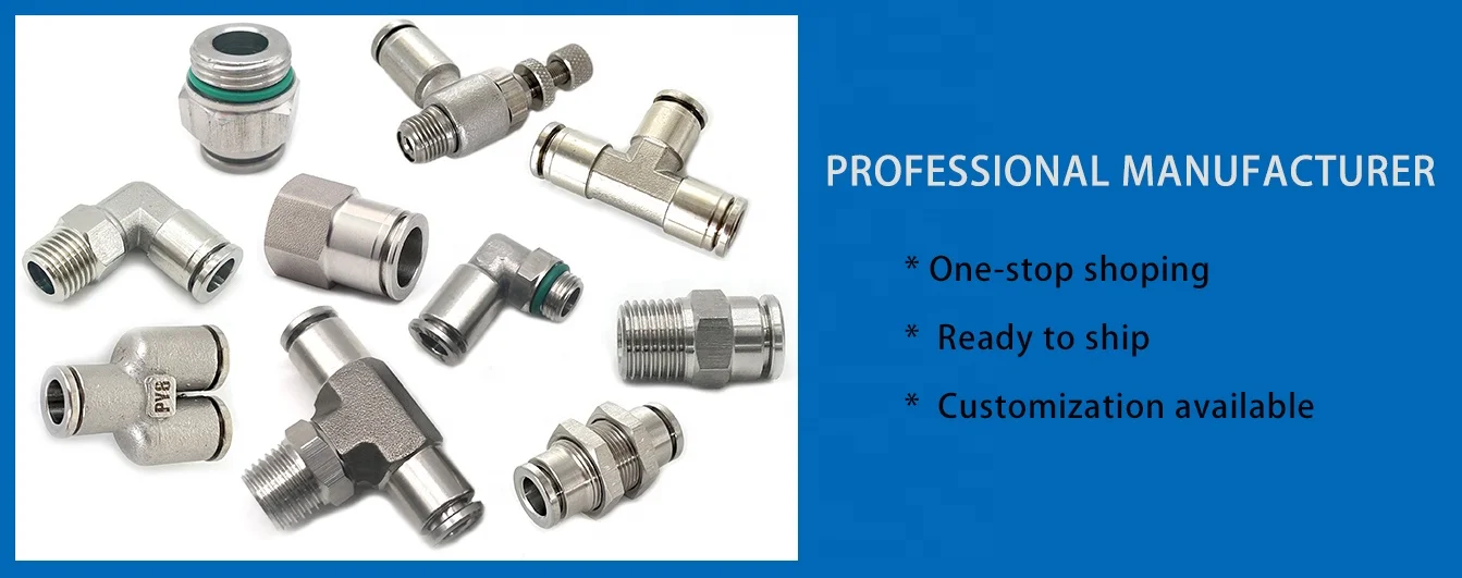 SS Pneumatic Push in Fitting - Quick Connect Air Fittings