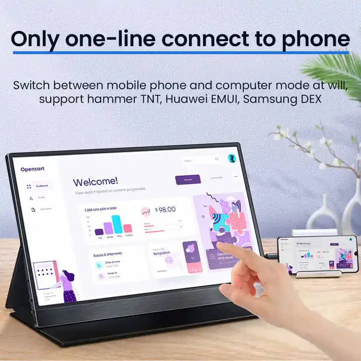 15'' 4k Ips High Resolution Extender Portable Monitor With Screen ...