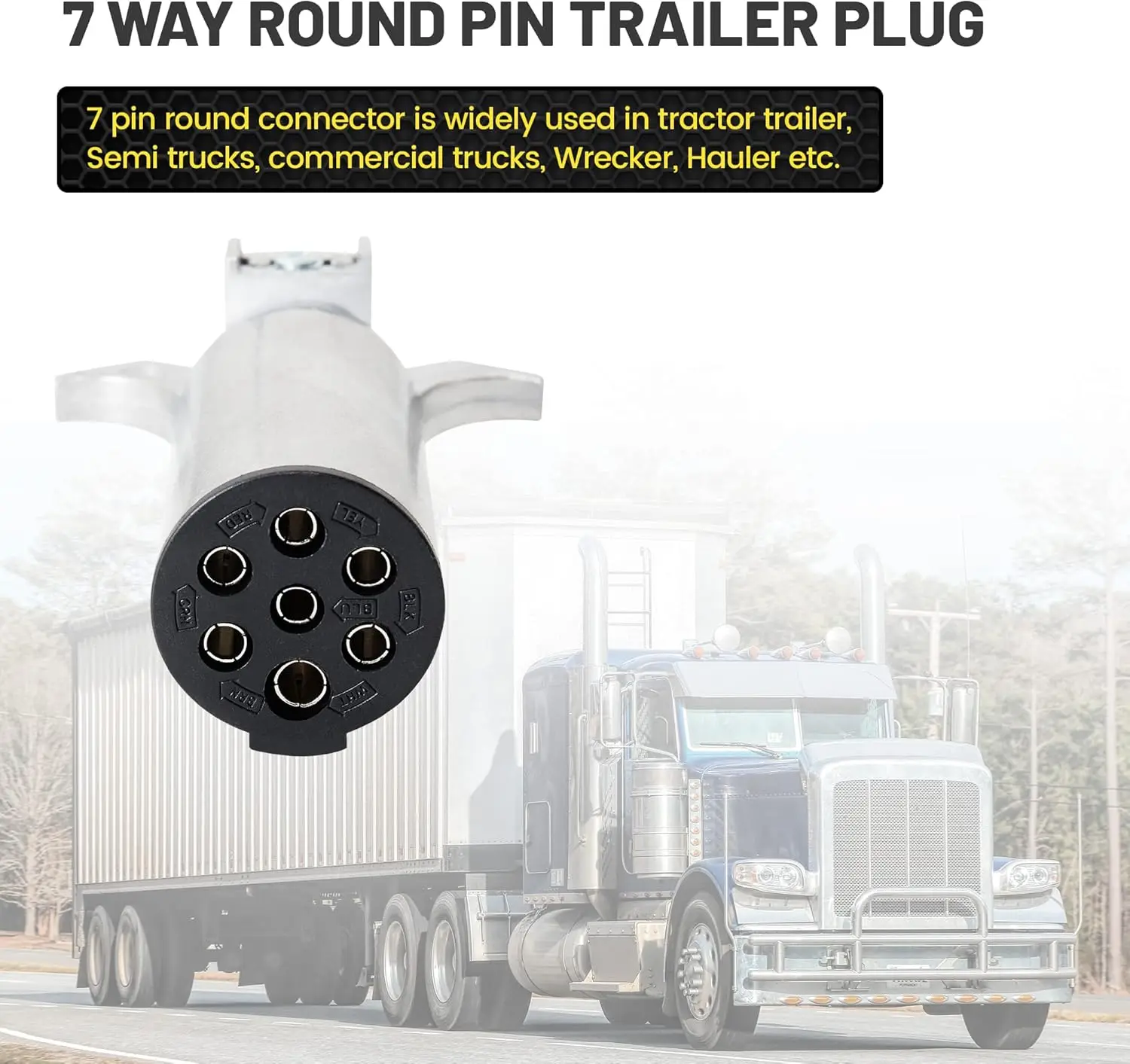 Us Type Heavy Duty Trailer Connector 7 Pole 7 Way Male Plug| Alibaba.com