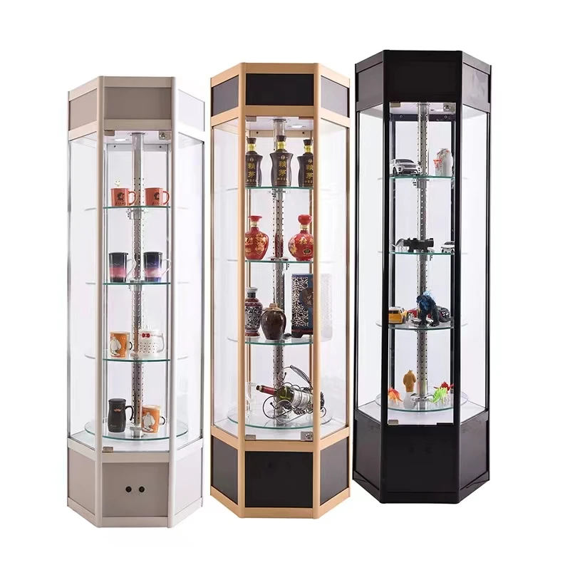 Rotating Showcase - Glass Cabinet Display with Lights