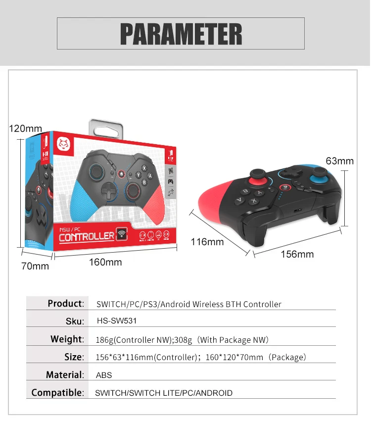 Honson Wireless Switch Game Controller For Nintend Switch/switch Lite ...