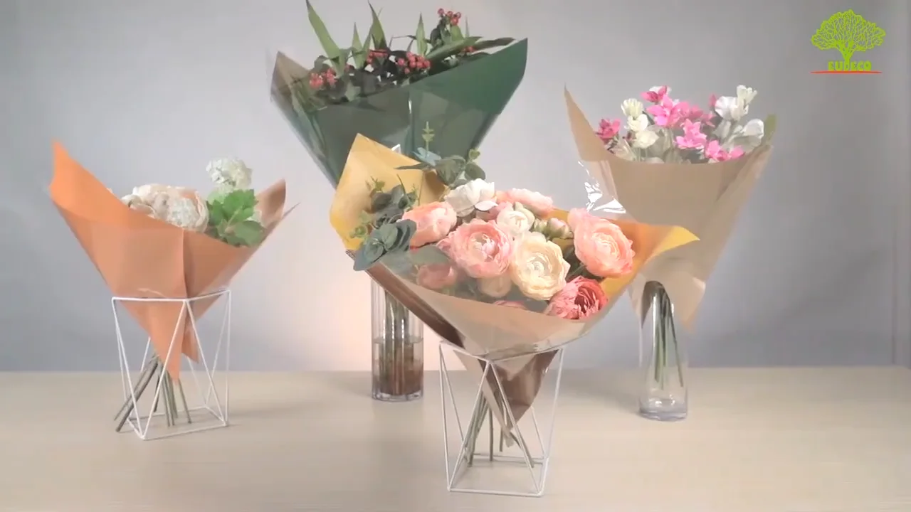Waterproof Kraft Sleeve Packaging Double Sleeve Floral Bouquet / Fresh ...