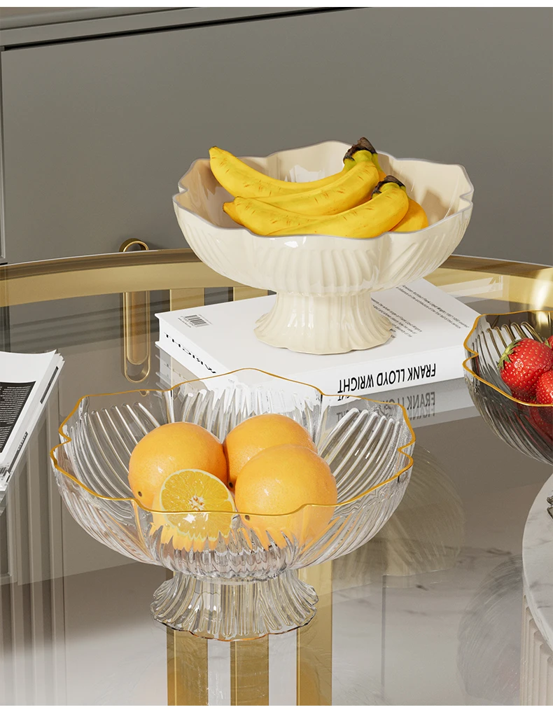 High Leg Fruit Plate Home Living Room Coffee Table Fruit Plate Light ...