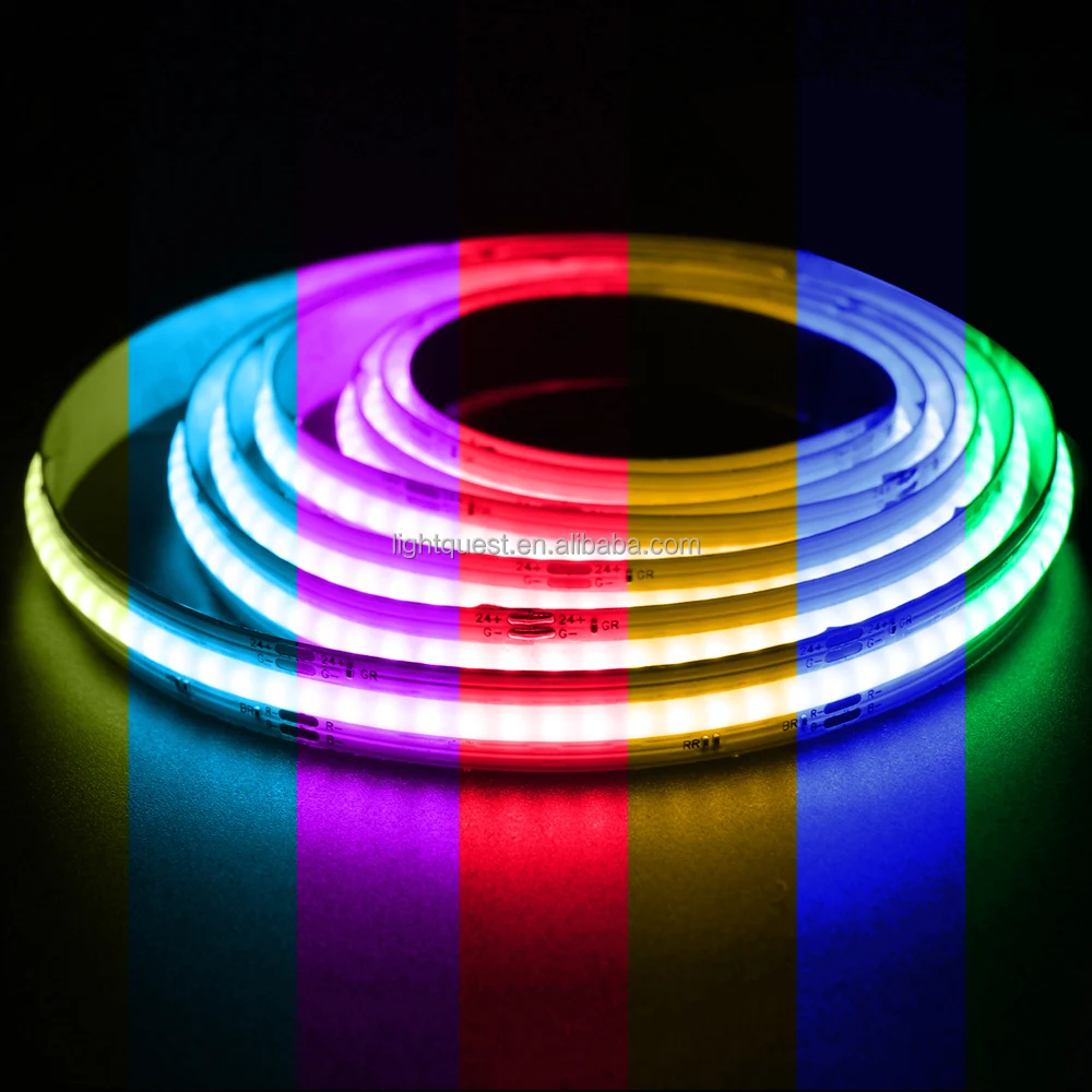 Dimmable Dotsfree Strip Light DC24V 12V Flexible RGB Led Cob Strip ...