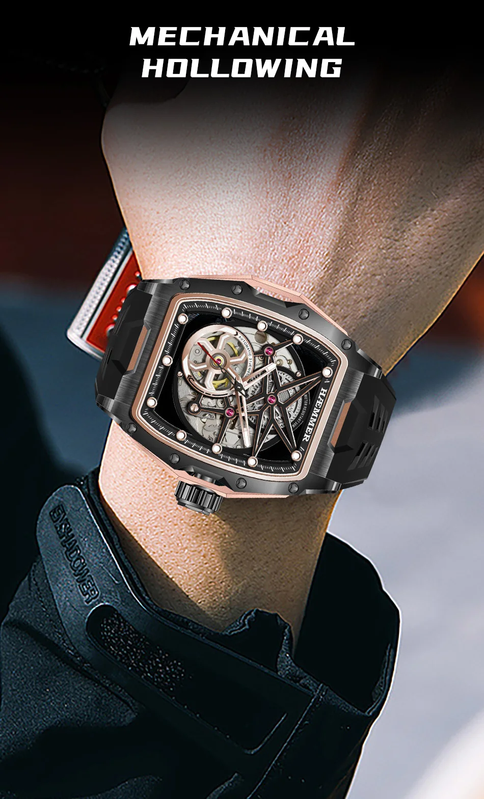 Haemmer 5032 Waterproof Skeleton Luxury Mechanical Watch