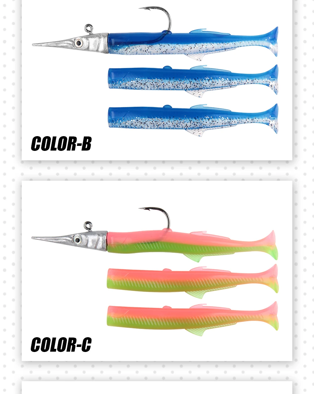 Spinpoler Bass Soft Fishing Lure Jigs Saltwater 3d Needlefish ...