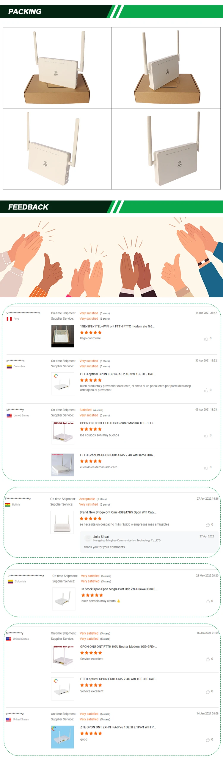 Customized LOGO FTTH HG8245C ONU 4FE/1GE 3FE 1POTS USB WIFI GPON EPON ...