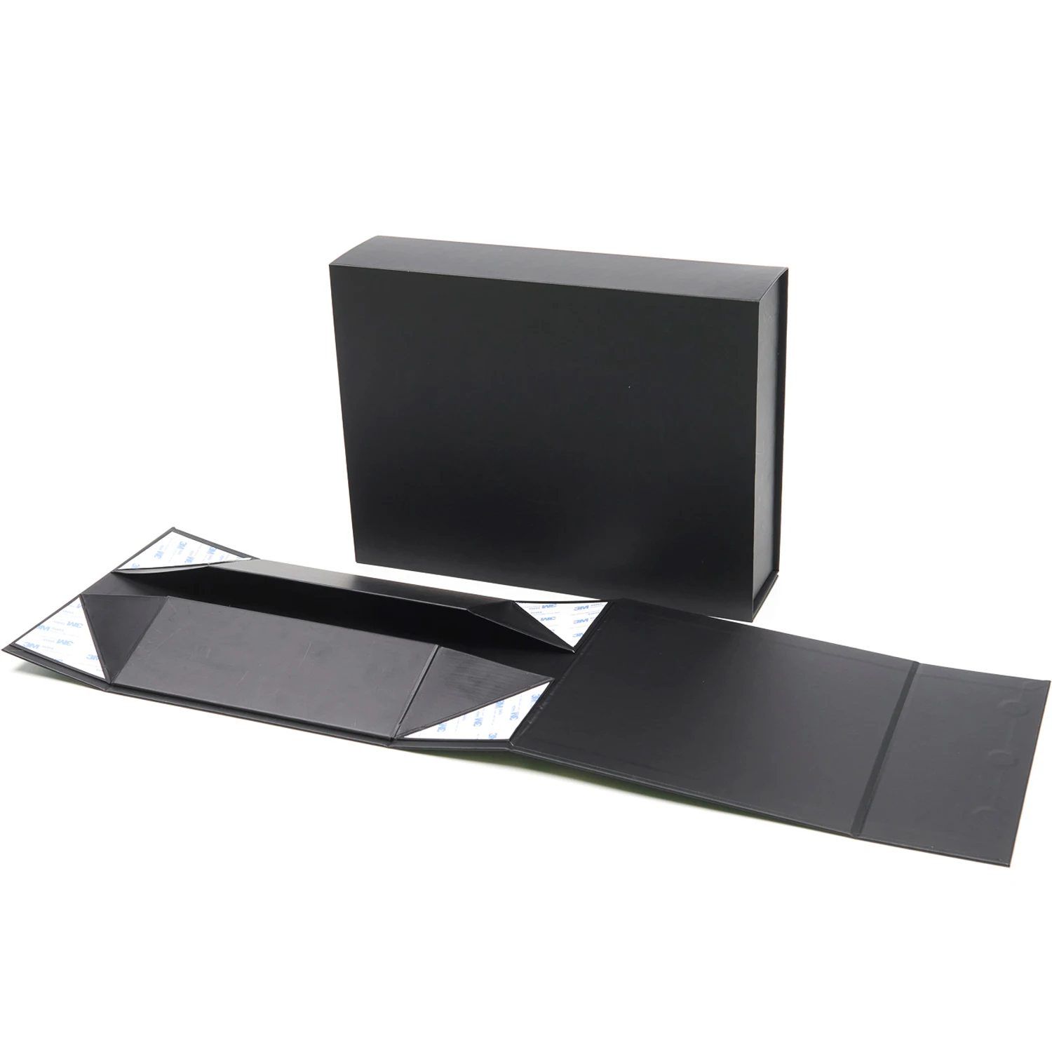 Custom Luxury Black Paper Logo Magnetic Printed Foldable Cardboard Flat ...