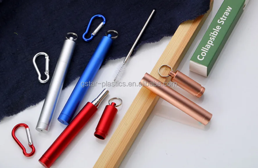 Factory Price Flexible Straws Metal Bendy Straight Metal Straw Bubble ...