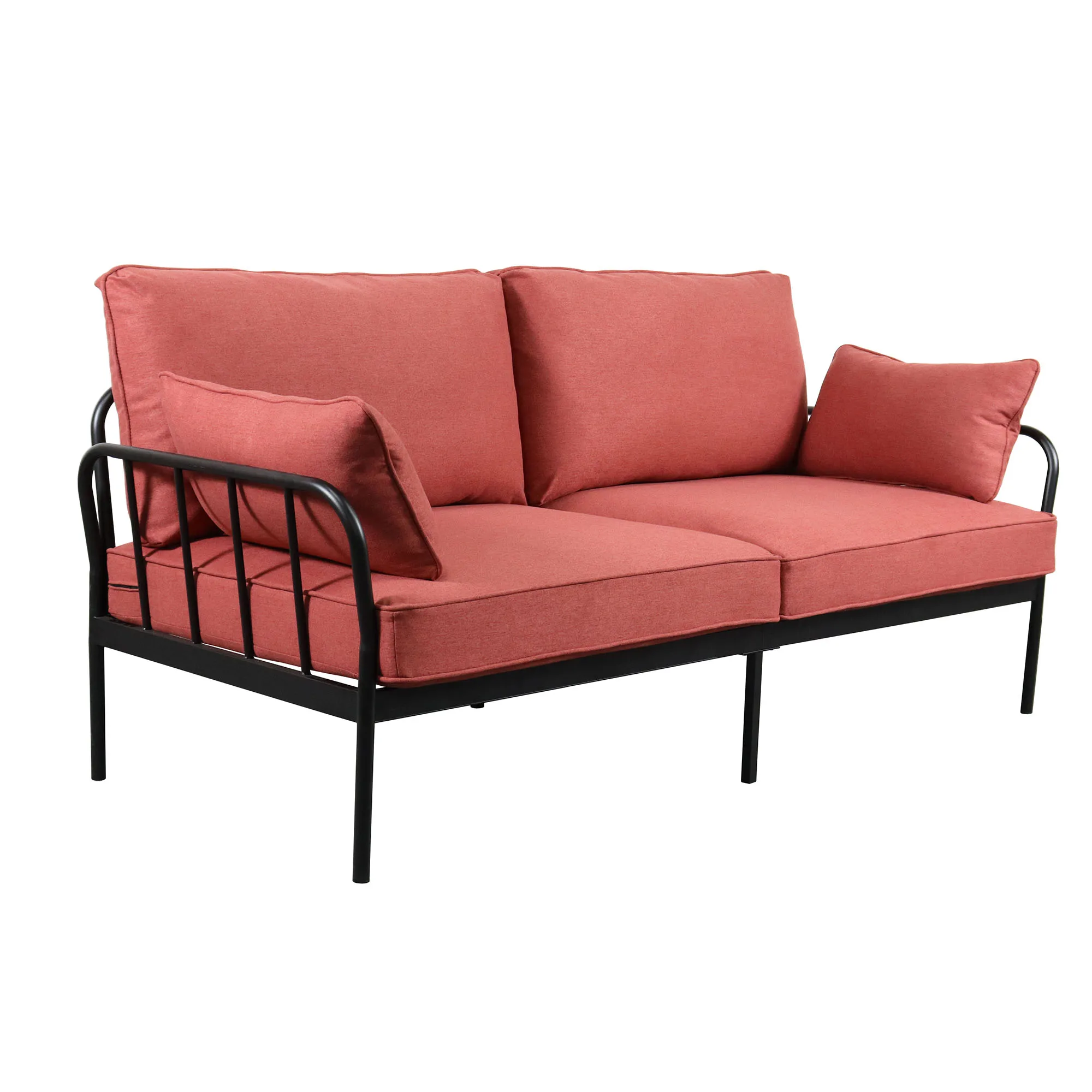 Metal Sofa / Steel Framework With Upholstered Cushions / Easy Assembly ...