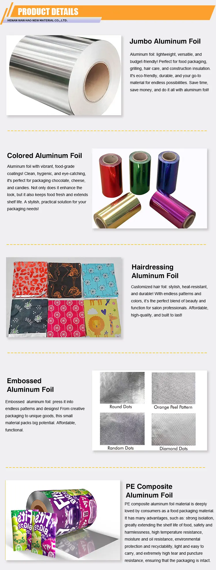 Gold Aluminum Foil Disposable Tinfoil with Colored Metal Print Food ...