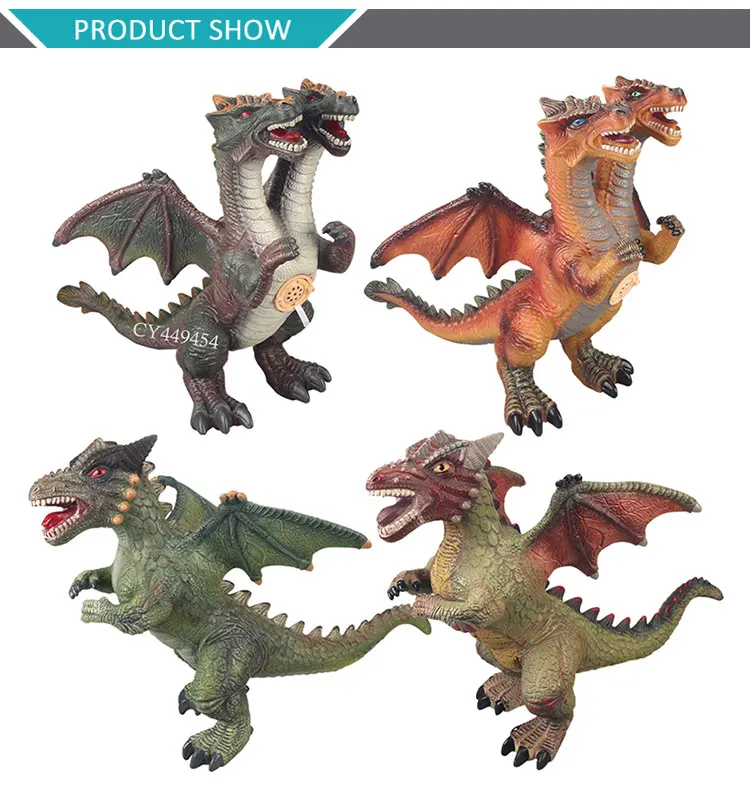 Realistic Two-Headed Dragon Figure - Large Plastic Toy for Boys Aged 3 ...
