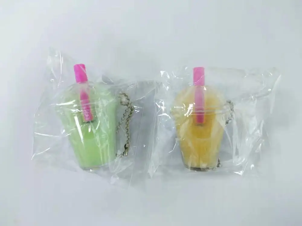 Factory Stock Liquid Filled Keychain Bubble Pearl Milk Tea Cup ...
