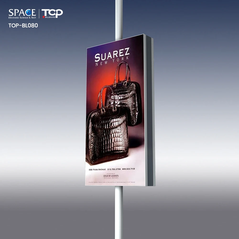 Aluminum Lightbox Road And Street Light Pole Advertising Board ...
