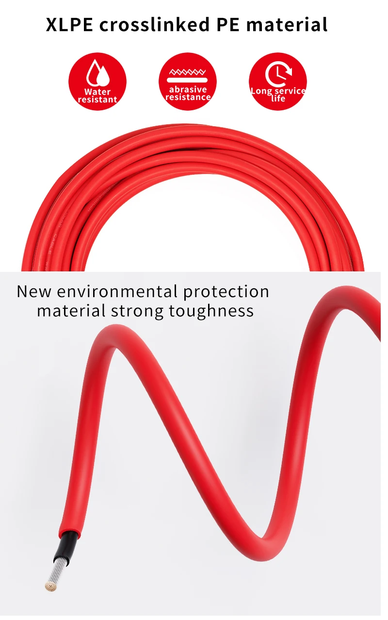 Insulated Single Copper Core Electric Cable 8mm 4mm2 6mm 6mm2 Xlpe Pv ...