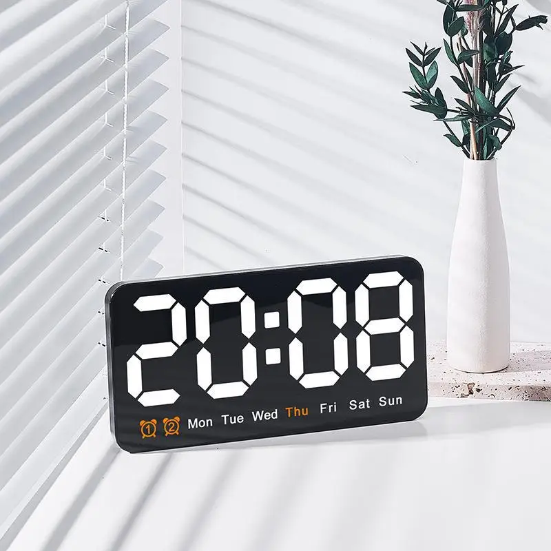 Multifunctional Wall Mounted Digital Clock Dual Alarms Date Week ...