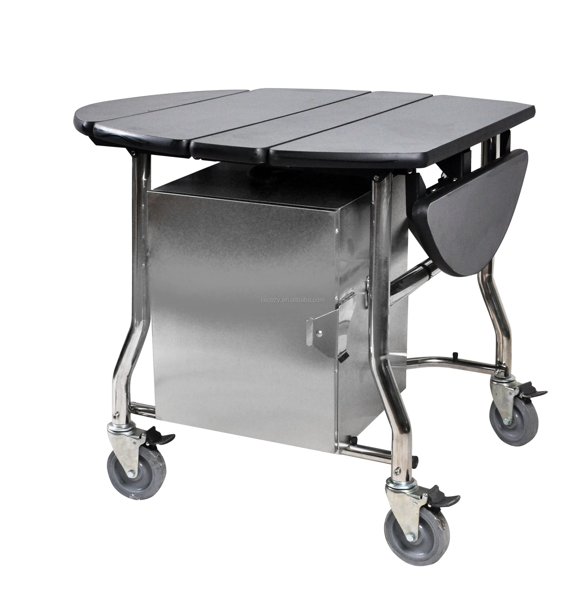 Hotel Guest Room Foldable Service Trolley With Warmer Cabinet| Alibaba.com