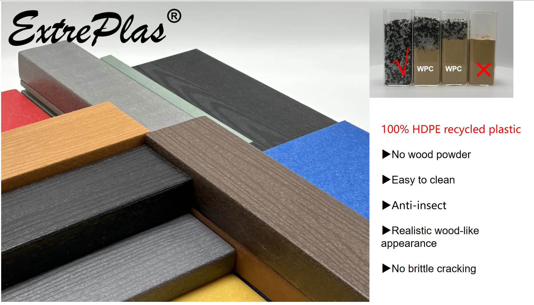 Extruded Process HDPE Plastic Boards Timber Lumber for Sale Plastic ...