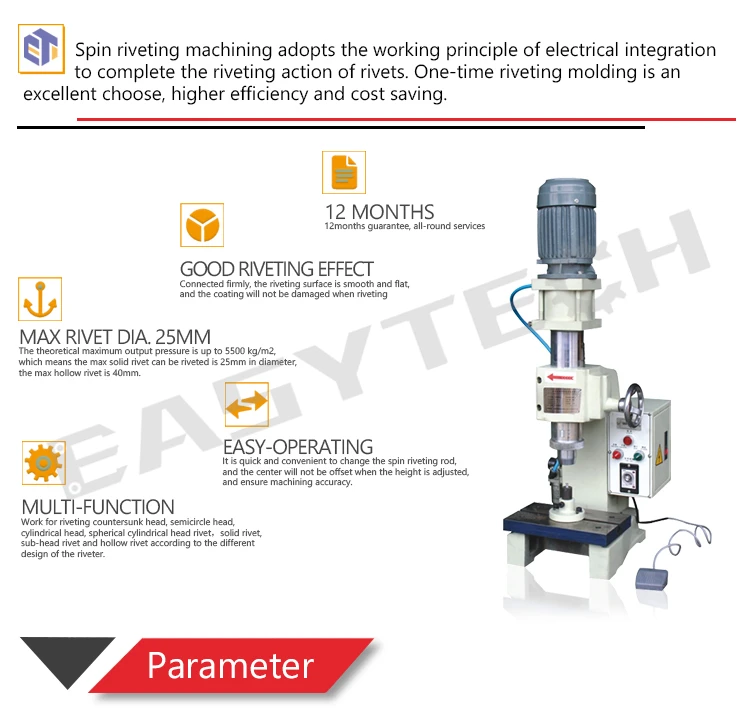 Easytech Spin Forming Pneumatic Machine Revolving Hydraulic Riveter ...
