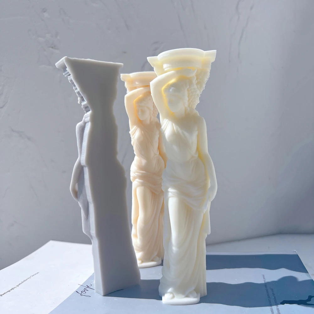 Caryatid Statue Candle Mold - DIY Greek Roman Goddess Bust